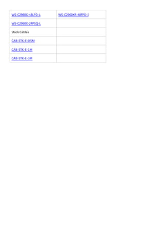 Cisco catalyst 2960 x flexstack-plus stack module datasheet | PDF