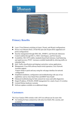 Cisco catalyst 2960 series switches overview | DOC