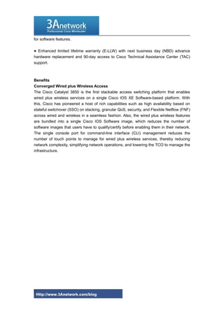 Cisco catalyst 3850 series switches datasheet | PDF