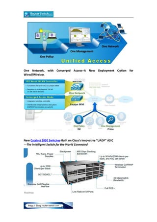 Cisco catalyst 3850 switch converge wired, wireless to build simple ...