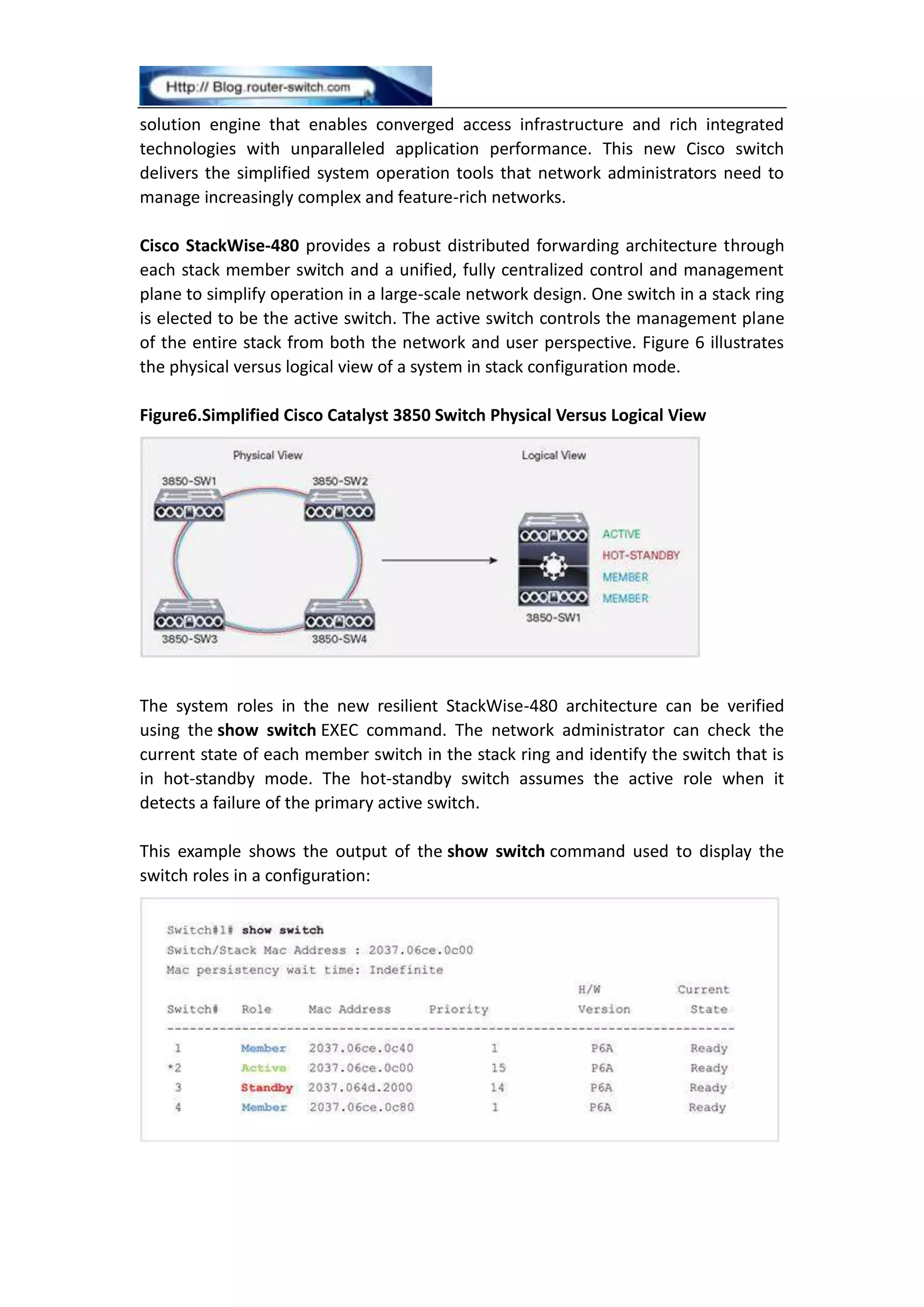Cisco catalyst 3850 switch stacking | DOCX