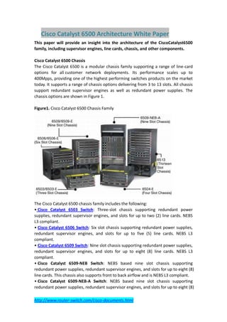 Cisco catalyst 6500 architecture white paper | DOCX