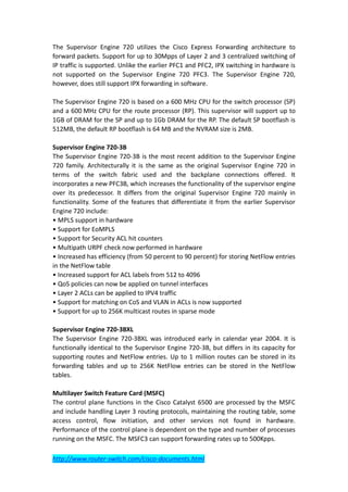 Cisco catalyst 6500 architecture white paper | DOCX