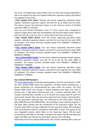 Cisco catalyst 6500 architecture white paper | DOCX