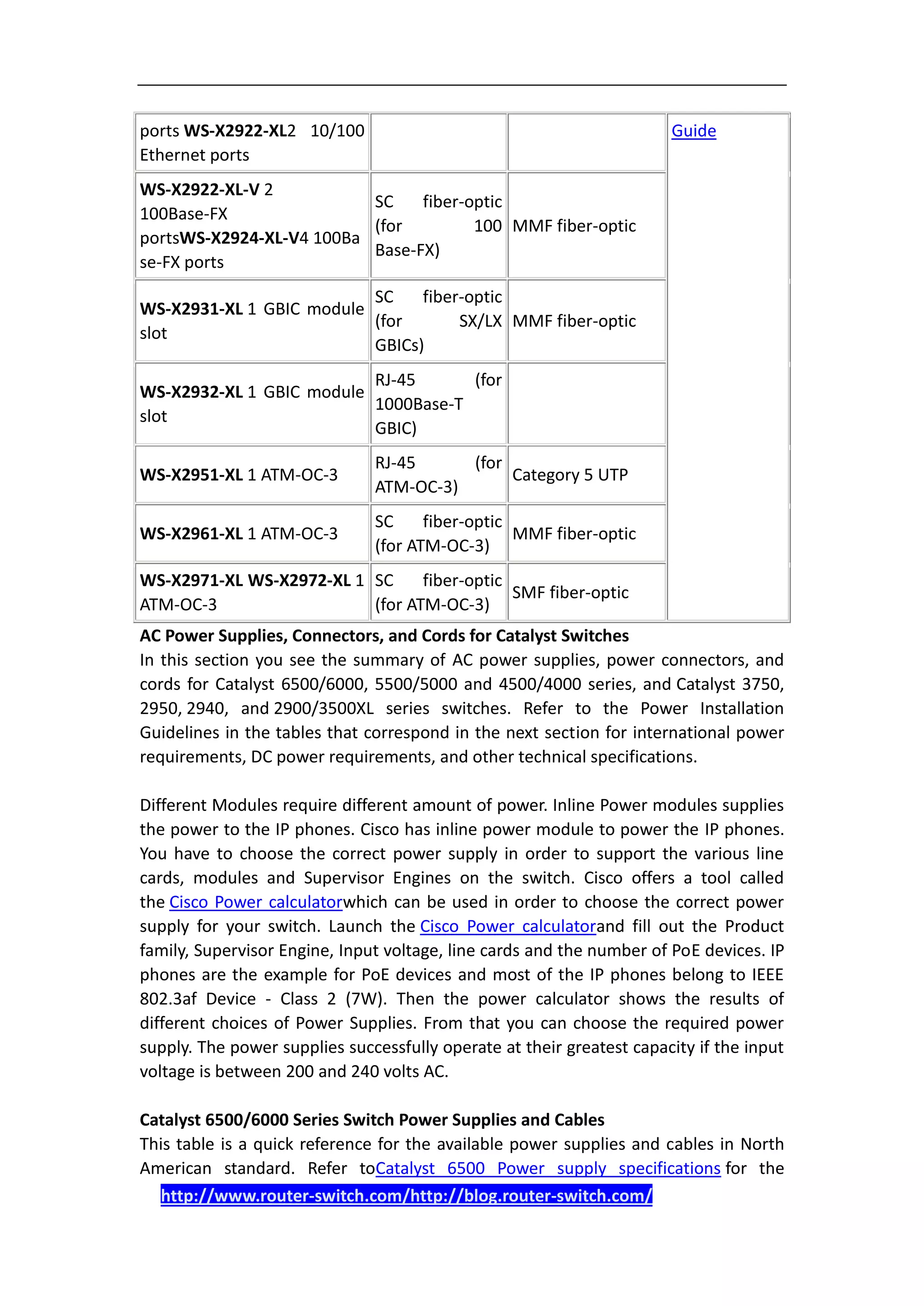 Cisco catalyst switch cable, connector, and ac power cord guide | DOCX