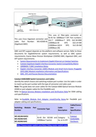 Cisco catalyst switch cable, connector, and ac power cord guide | DOCX