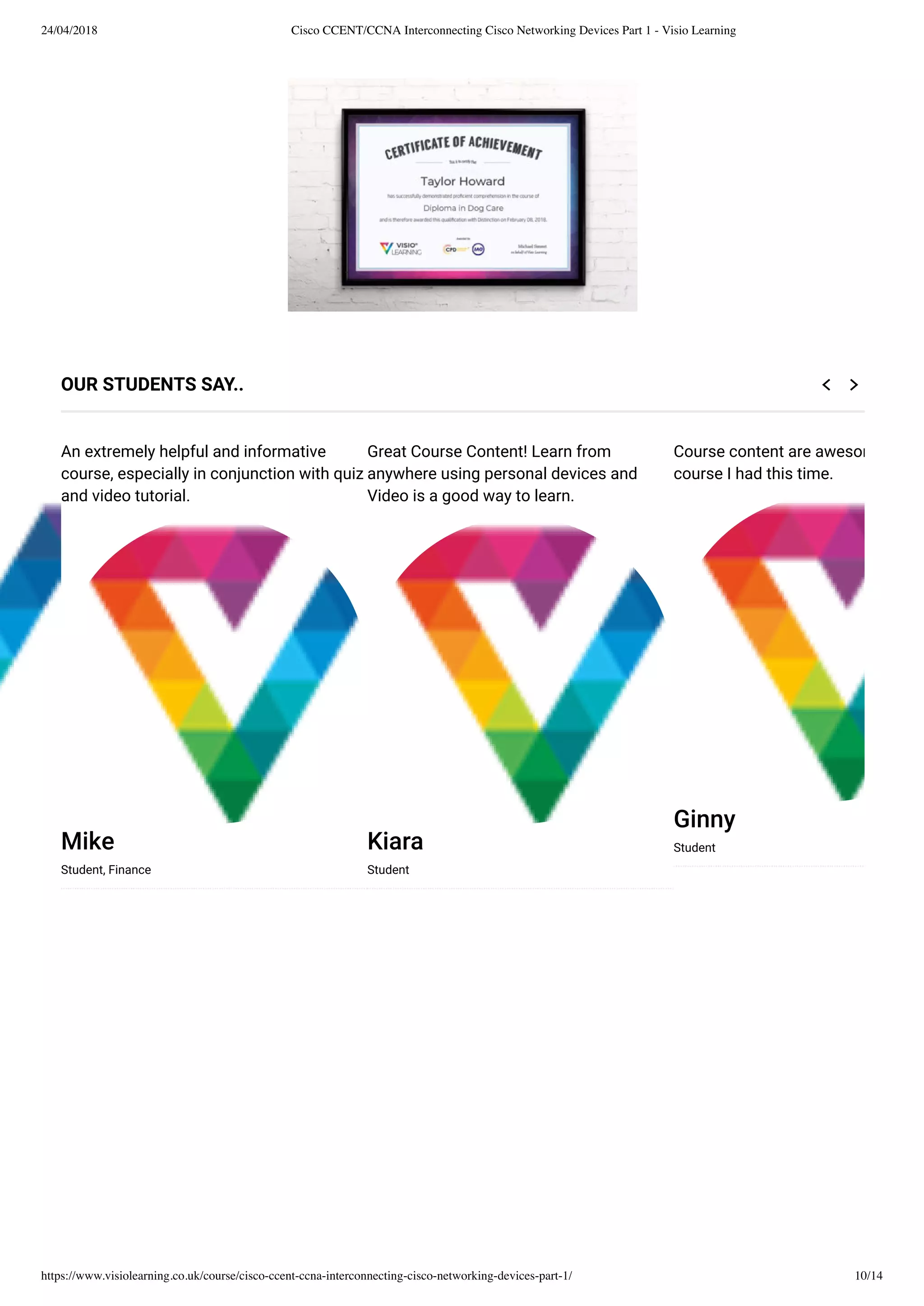 Cisco Ccent Ccna Interconnecting Cisco Networking Devices Part 1 Visio Learning Pdf