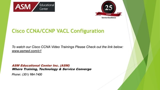 Cisco Ccna Ccnp Vacl Configuration Pptx Computer Networking Computing