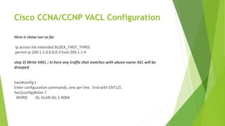 Cisco CCNA CCNP VACL Configuration | PPTX