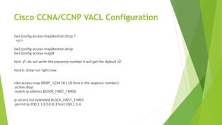 Cisco CCNA CCNP VACL Configuration | PPTX