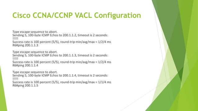 Cisco CCNA CCNP VACL Configuration | PPTX | Computer Networking | Computing