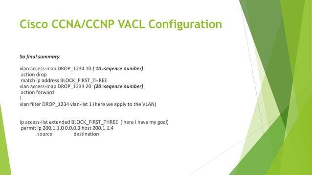 Cisco Ccna Ccnp Vacl Configuration Pptx Computer Networking Computing