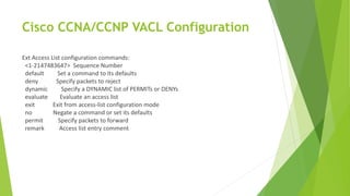 Cisco CCNA CCNP VACL Configuration | PPTX
