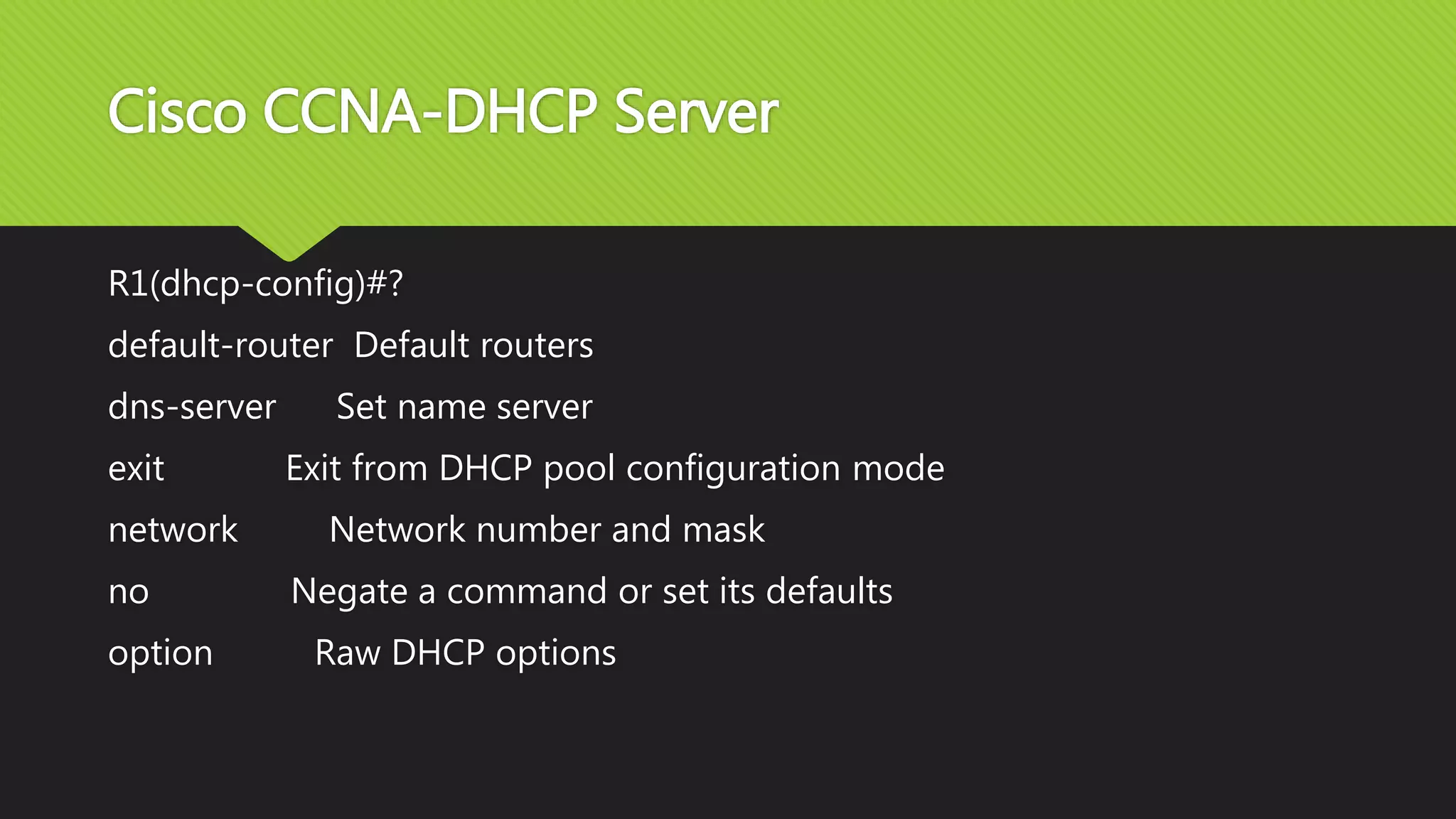 Cisco CCNA- DHCP Server | PPTX