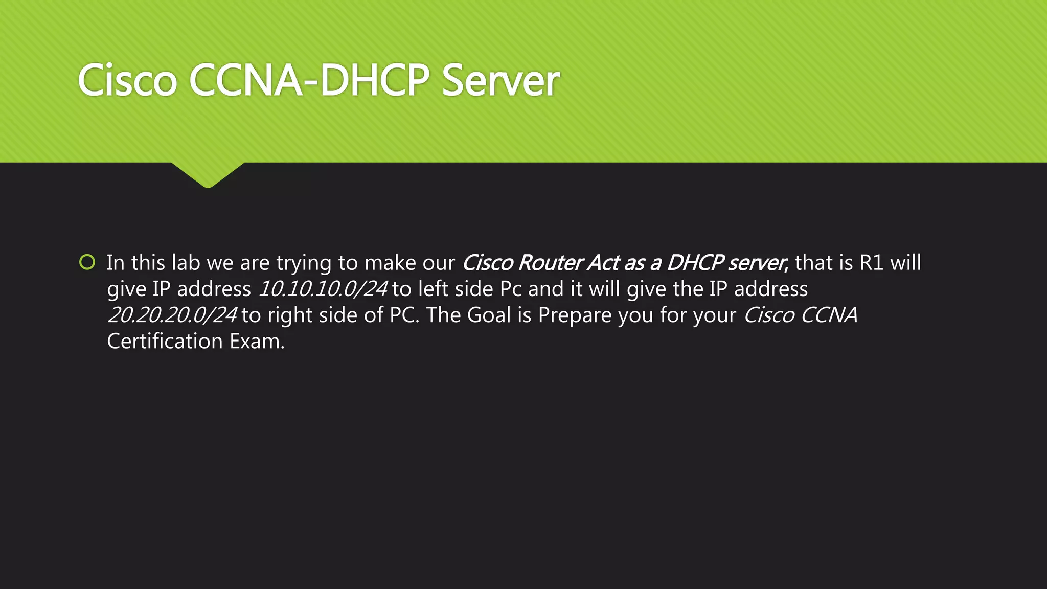 Cisco Ccna Dhcp Server Pptx Computer Networking Computing