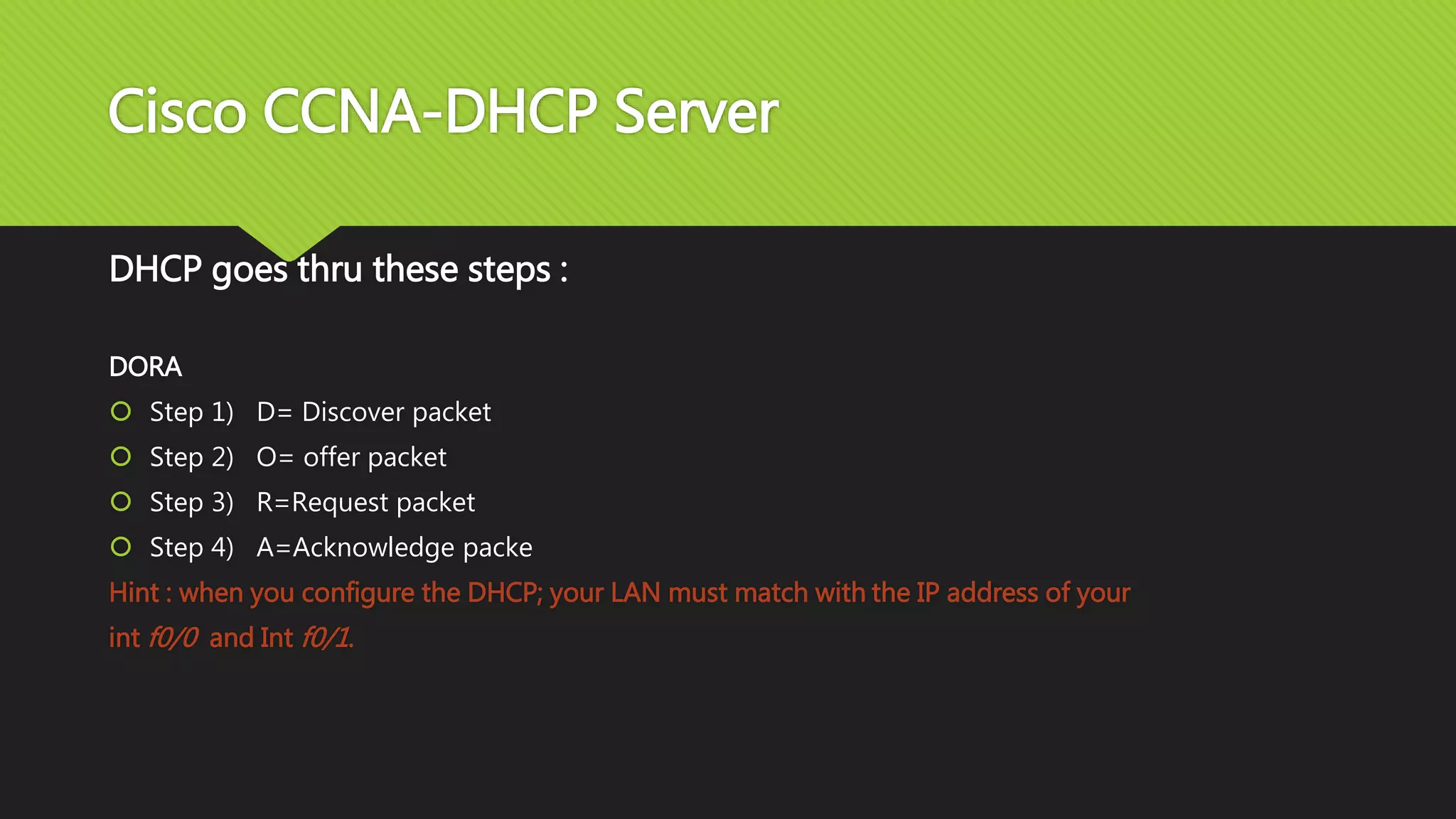 Cisco Ccna Dhcp Server Pptx Computer Networking Computing