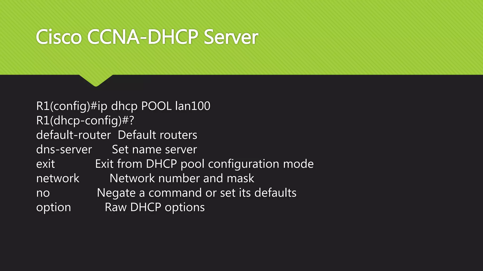 Cisco CCNA- DHCP Server | PPTX