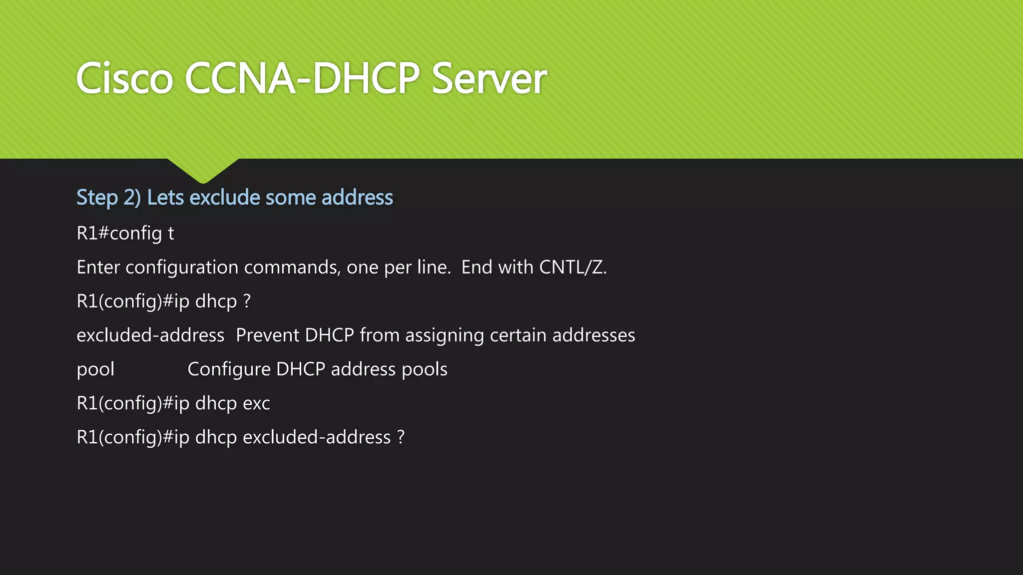 Cisco CCNA- DHCP Server | PPTX