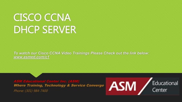 Cisco CCNA- DHCP Server | PPTX | Computer Networking | Computing