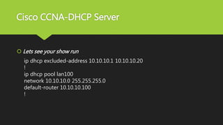 Cisco CCNA- DHCP Server | PPTX