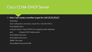 Cisco CCNA- DHCP Server | PPTX