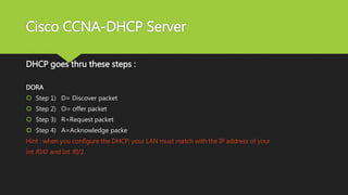 Cisco CCNA- DHCP Server | PPTX