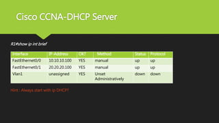 Cisco CCNA- DHCP Server | PPTX