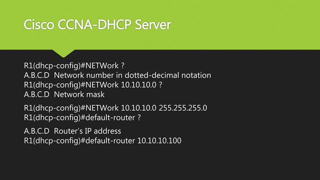 Cisco CCNA- DHCP Server | PPTX | Computer Networking | Computing