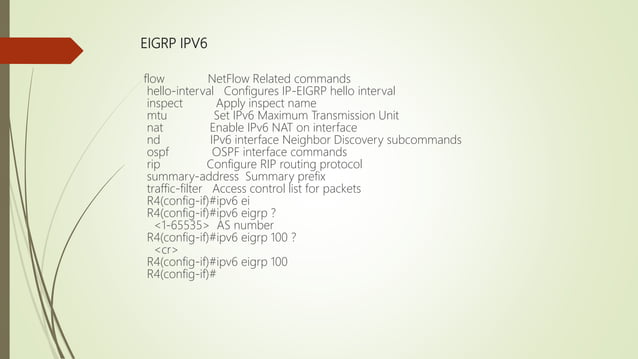 Cisco CCNA EIGRP IPV6 Configuration | PPTX