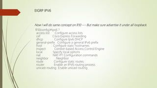 Cisco CCNA EIGRP IPV6 Configuration | PPTX