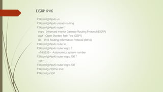Cisco CCNA EIGRP IPV6 Configuration | PPTX