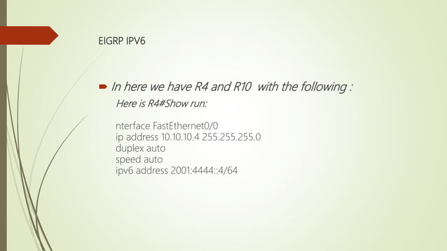 Cisco CCNA EIGRP IPV6 Configuration | PPTX