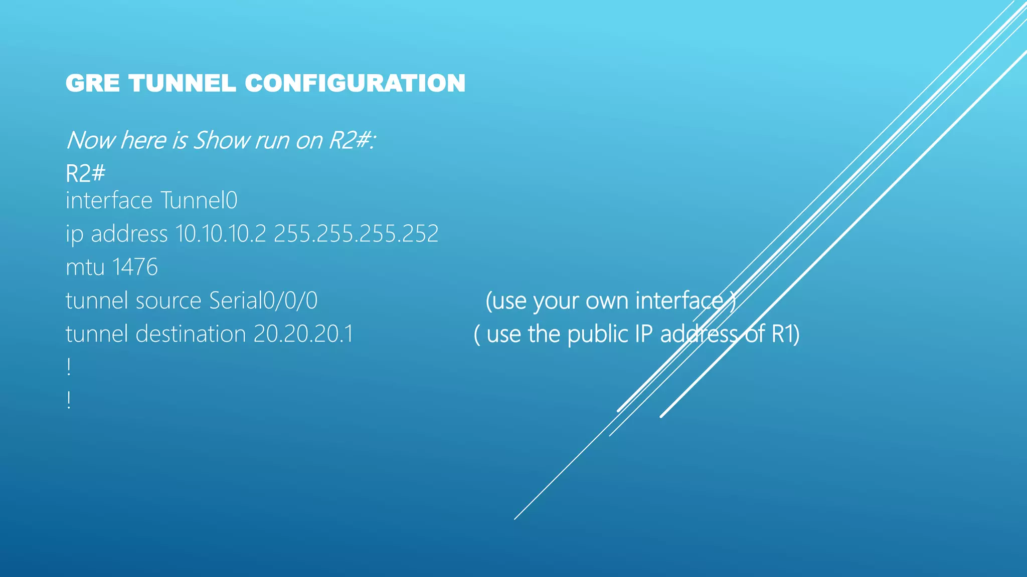 Cisco CCNA GRE Tunnel Configuration | PPTX
