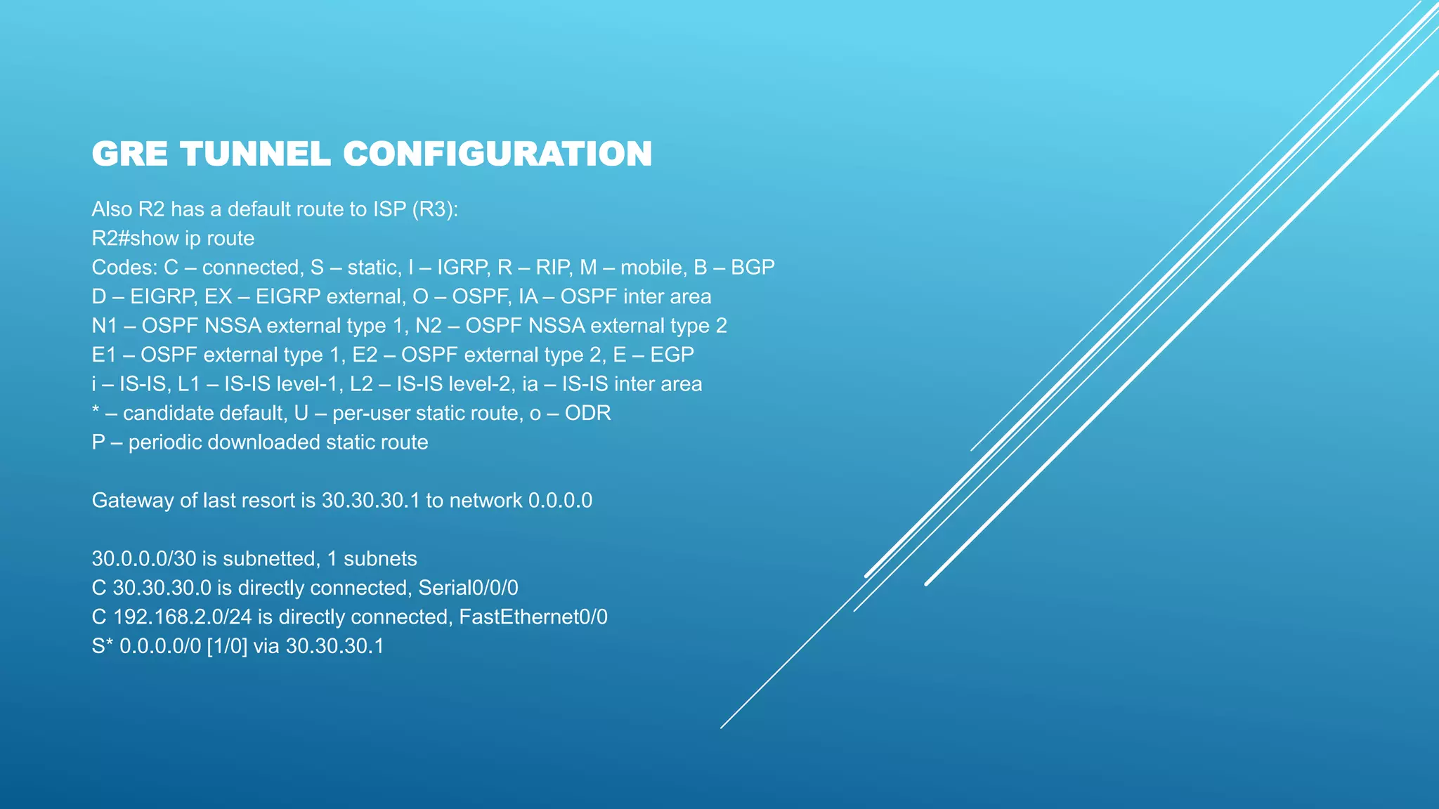 Cisco CCNA GRE Tunnel Configuration | PPT