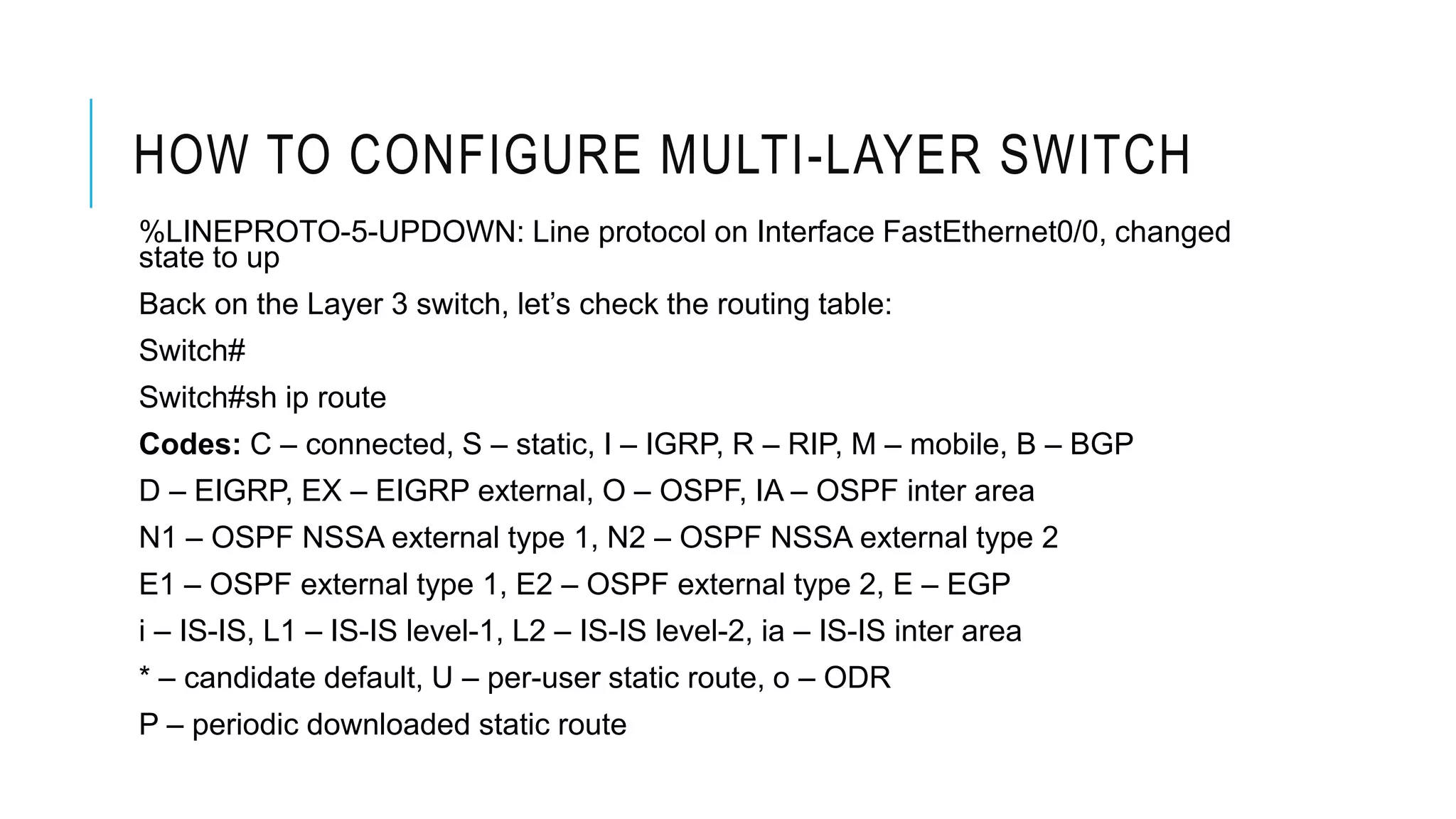 Cisco CCNA- How to Configure Multi-Layer Switch | PPTX
