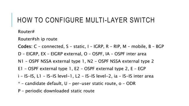 Cisco CCNA- How to Configure Multi-Layer Switch | PPTX | Computer Networking | Computing