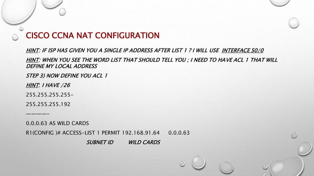 Cisco CCNA- NAT Configuration | PPTX