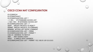 Cisco CCNA- NAT Configuration | PPTX