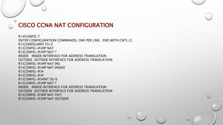 Cisco CCNA- NAT Configuration | PPTX