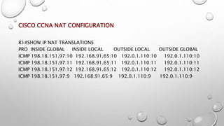 Cisco CCNA- NAT Configuration | PPTX