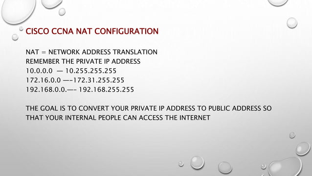 Cisco CCNA- NAT Configuration | PPTX