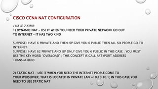 Cisco CCNA- NAT Configuration | PPTX