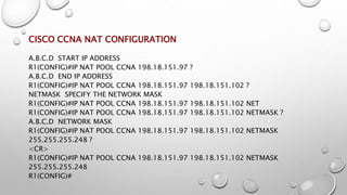 Cisco CCNA- NAT Configuration | PPTX