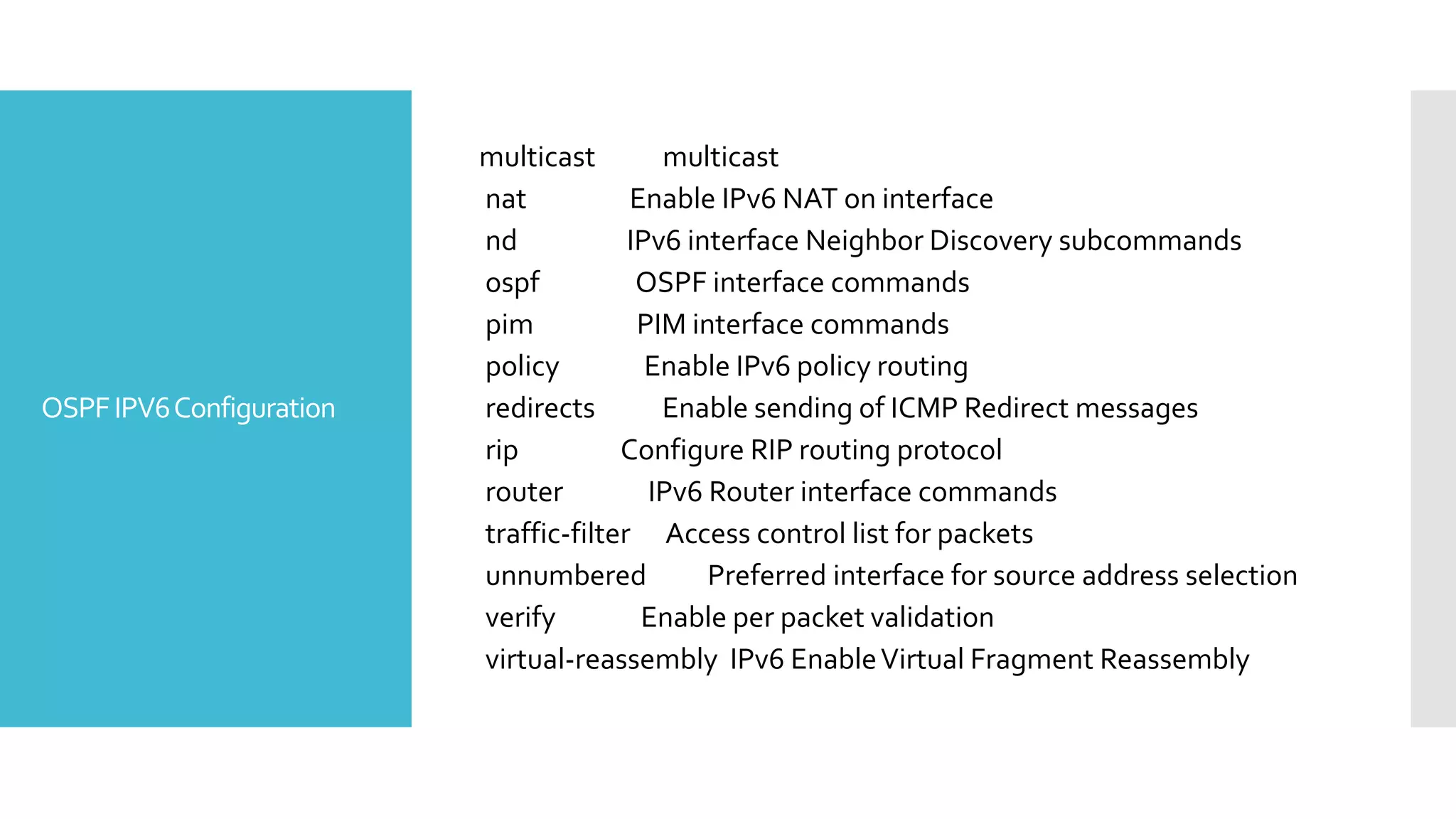 Cisco CCNA OSPF IPV6 Configuration | PPTX