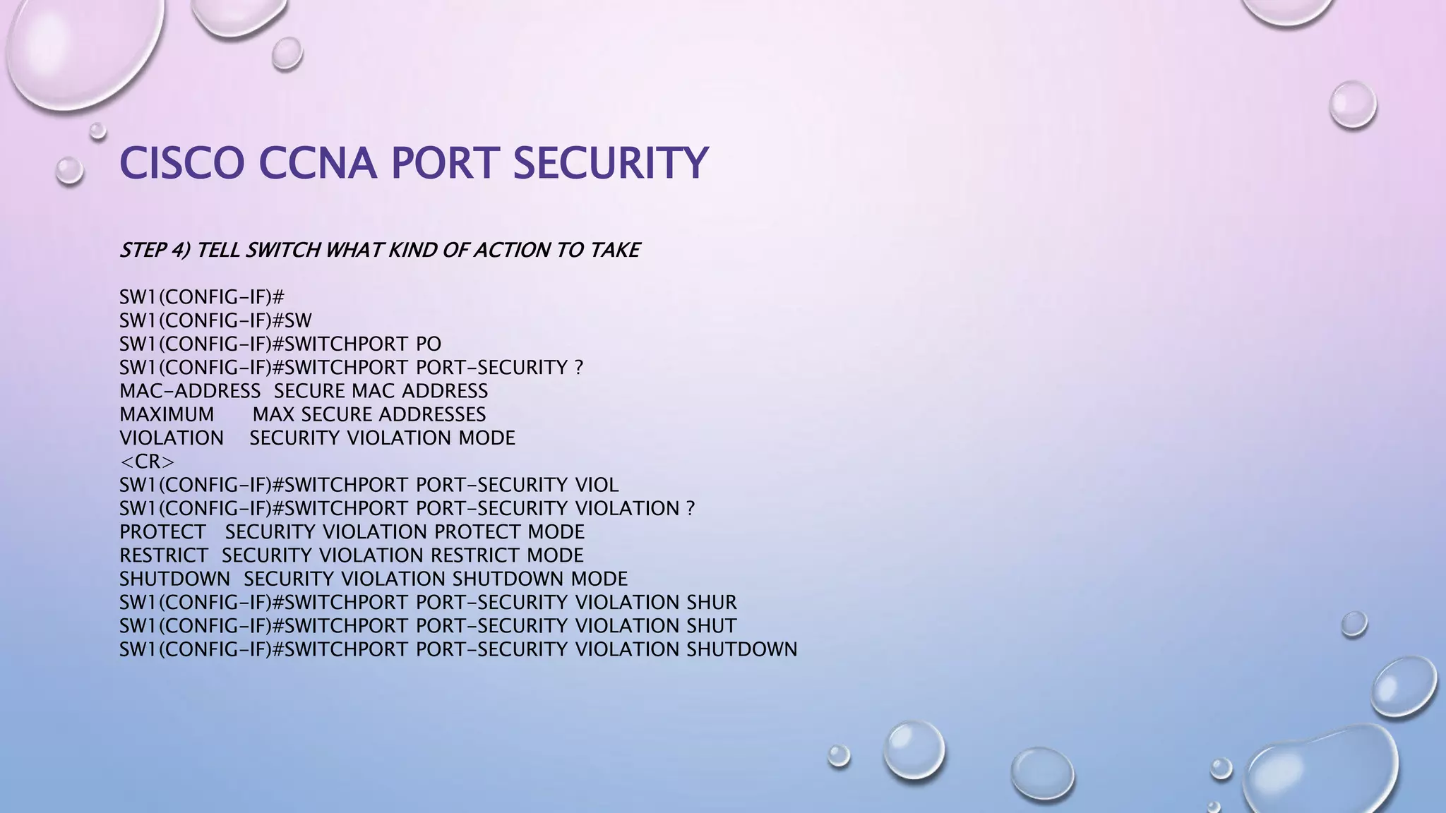 Cisco CCNA Port Security | PPTX