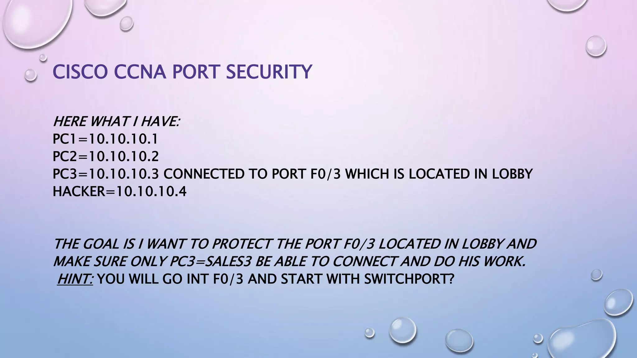 Cisco CCNA Port Security | PPTX