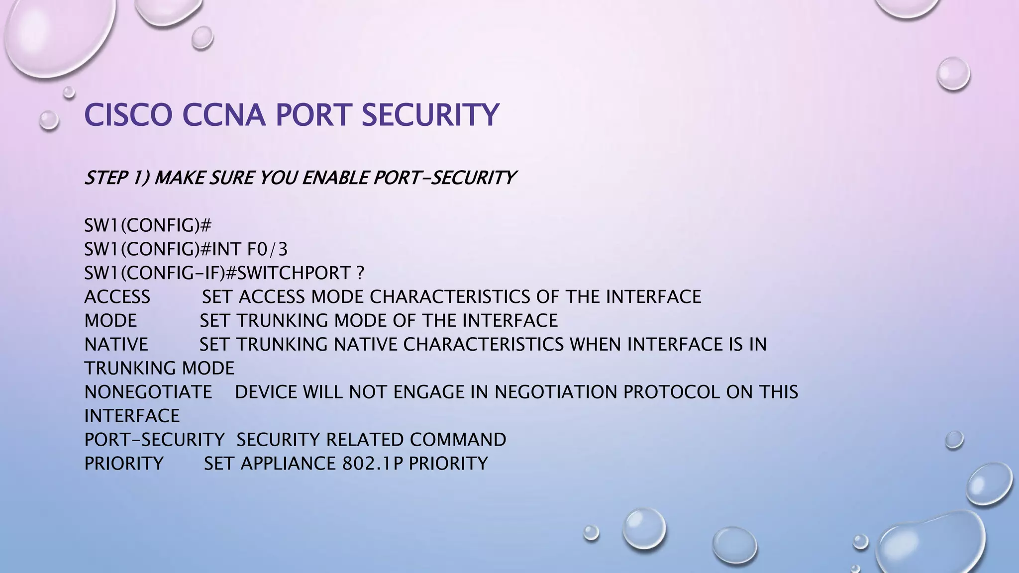 Cisco CCNA Port Security | PPTX