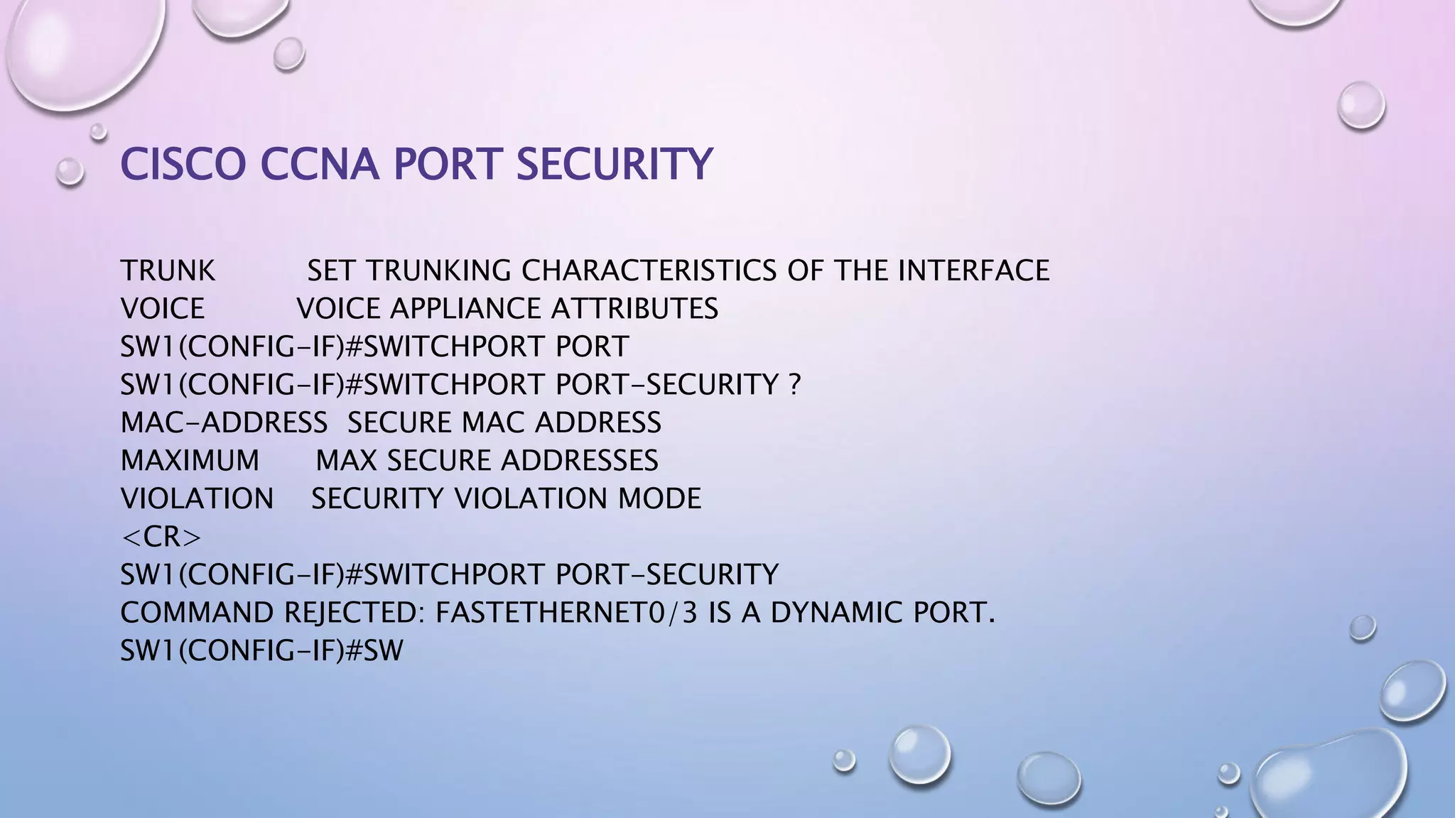 Cisco CCNA Port Security | PPTX