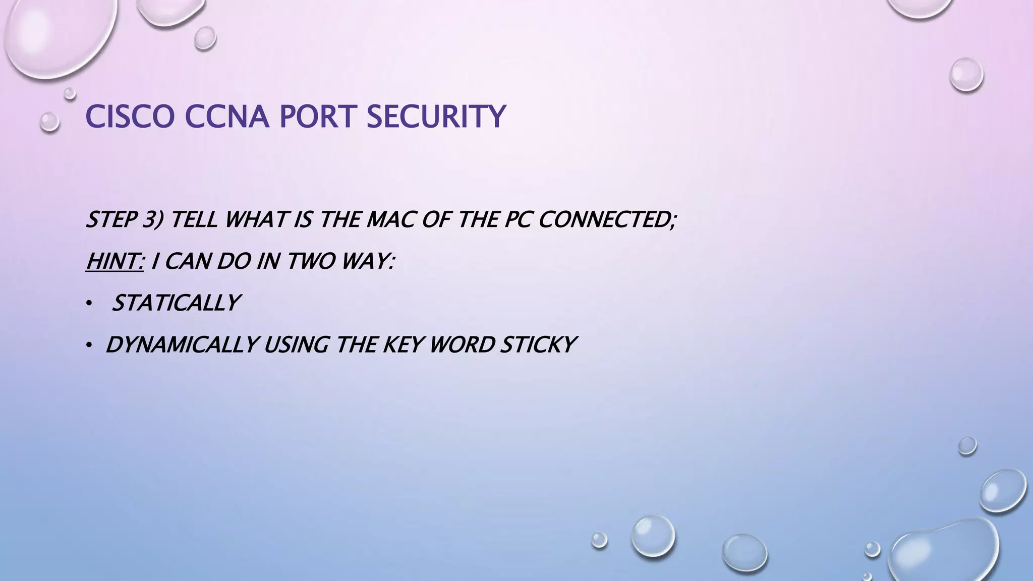 Cisco CCNA Port Security | PPTX
