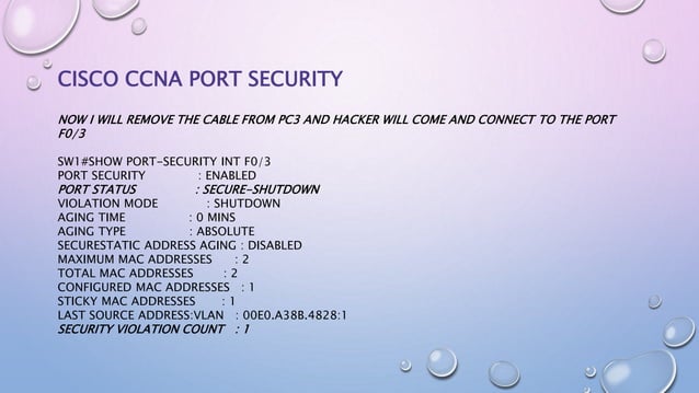 Cisco Ccna Port Security Pptx Information And Network Security Computing